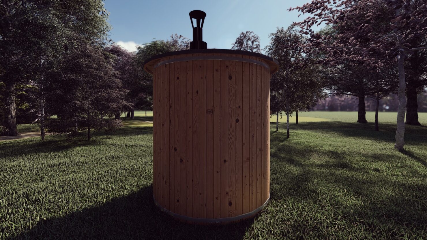 Vertikali nedidelė medinė pirtis su dviem langais 205240 - Timberrest ...